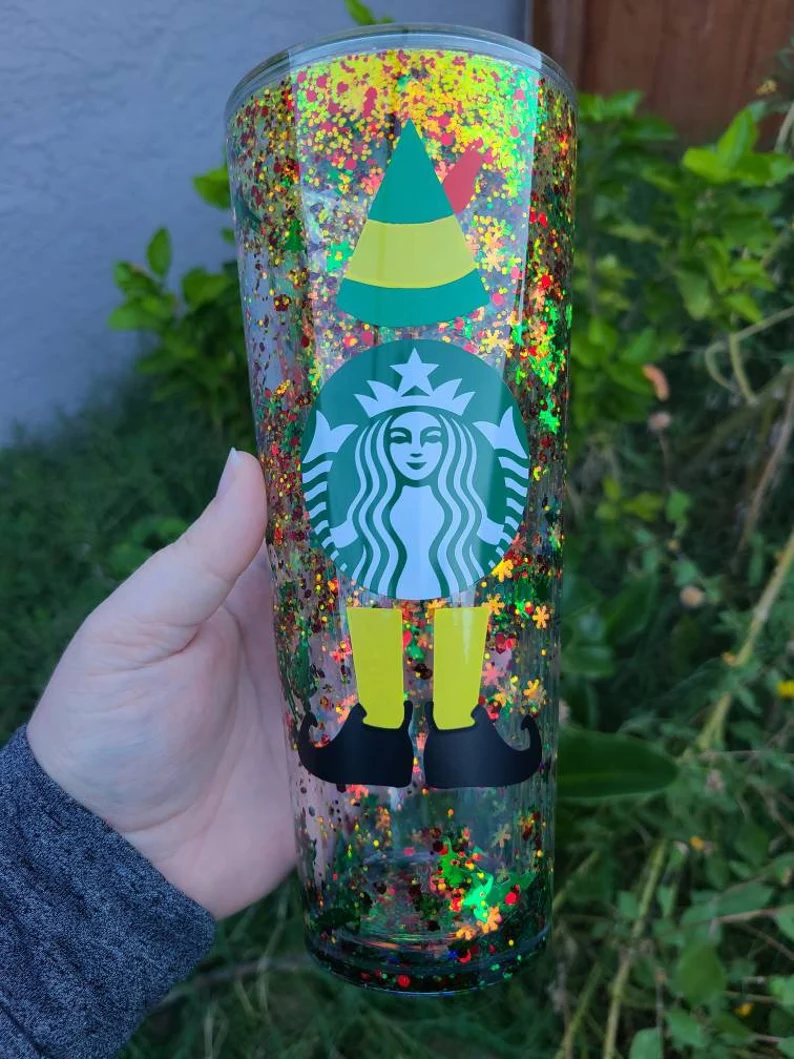 Elf Starbucks Snowglobe Tumbler - Tyler Designs